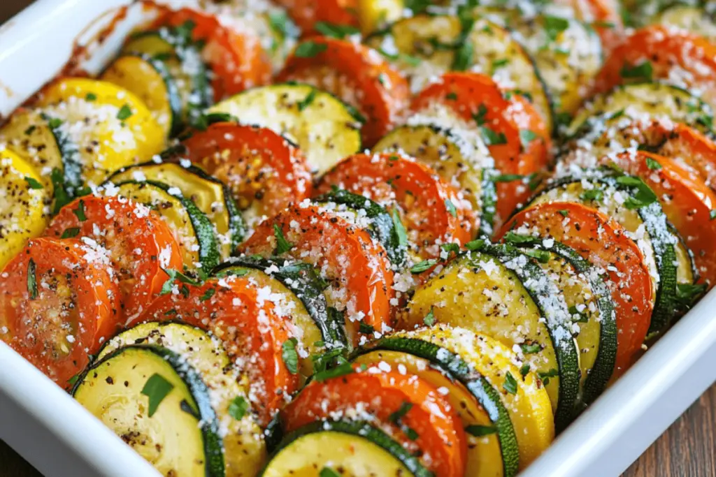 Parmesan Tomato Zucchini Bake - cookefast.com